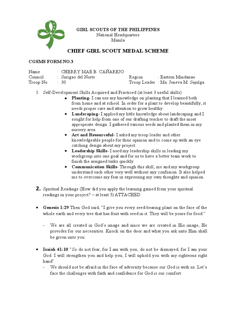CGSMS Form No. 3 | PDF | God