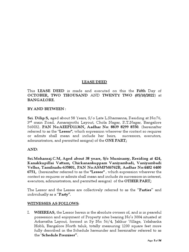 Lease - Deed - 2022 | PDF | Lease | Environmental Law