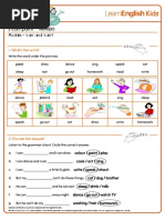 Grammar Practice Modals Can and Cant Worksheet | PDF | Linguistics