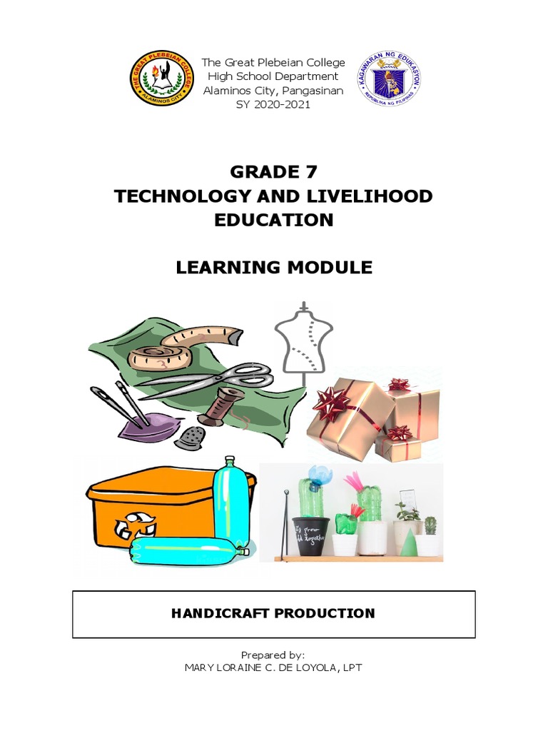 00 g7 Tle Learning Module '20-'21 FF | PDF | Embroidery | Yarn