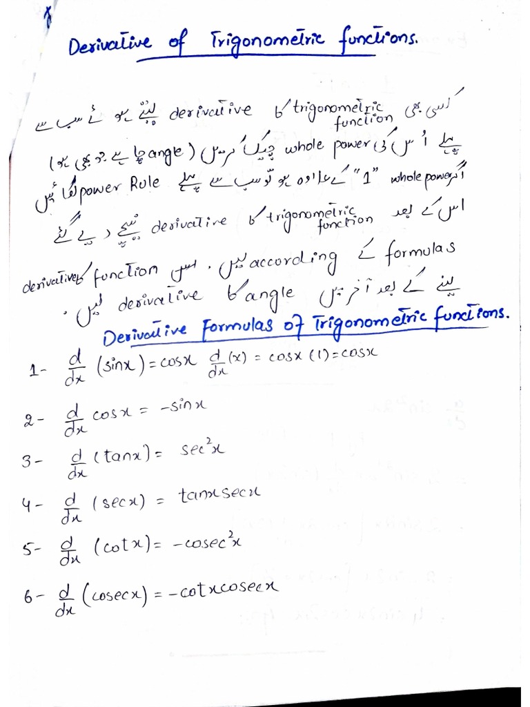 Derivative Concept of Trig Functions | PDF
