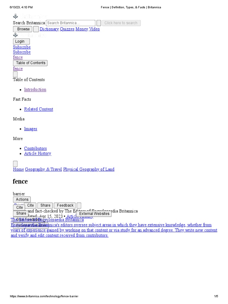 Fence - Definition, Types, & Facts - Britannica | PDF | Firefighting ...