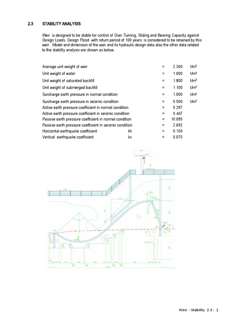 Stability of Weir | PDF | Soil Mechanics | Force