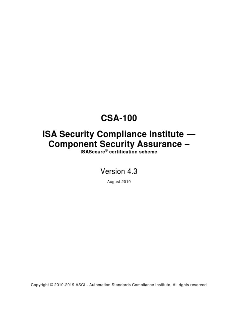 CSA 100 Certification Scheme (v4 - 3) | PDF | Vulnerability (Computing ...