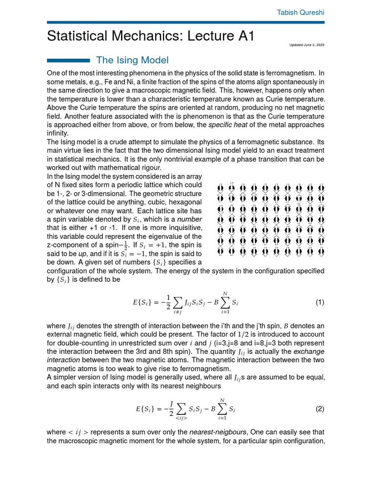 Lec A1 | PDF | Phase Transition | Ferromagnetism