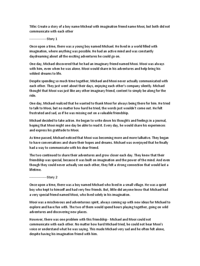 Short Story Generated by AI | PDF | Imagination | Thought