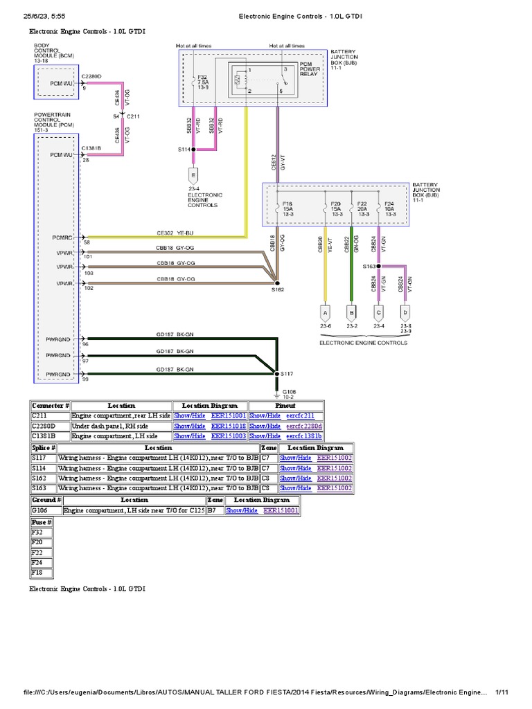 1.0L GTDI Engine Control Wiring Diagrams | PDF | Car | Transport