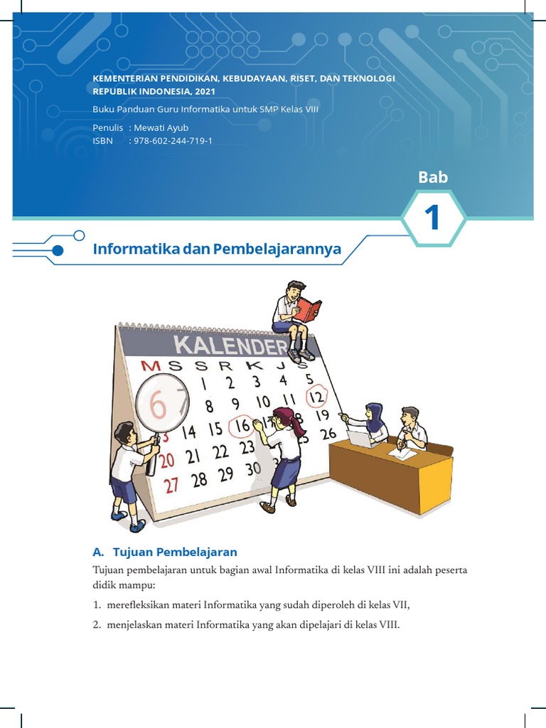 Buku Guru Informatika - Informatika - Buku Panduan Guru SMP Kelas VIII Bab 1 - Fase D | PDF