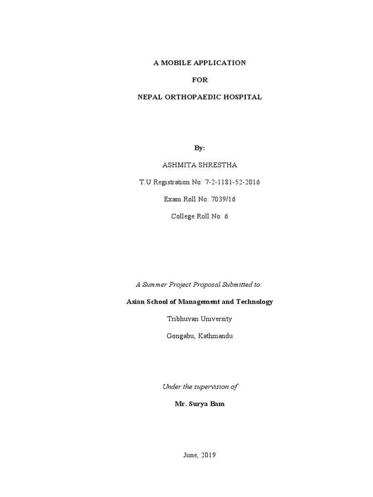 A-MOBILE-APPLICATION-proposal | PDF | Mobile App | Hospital