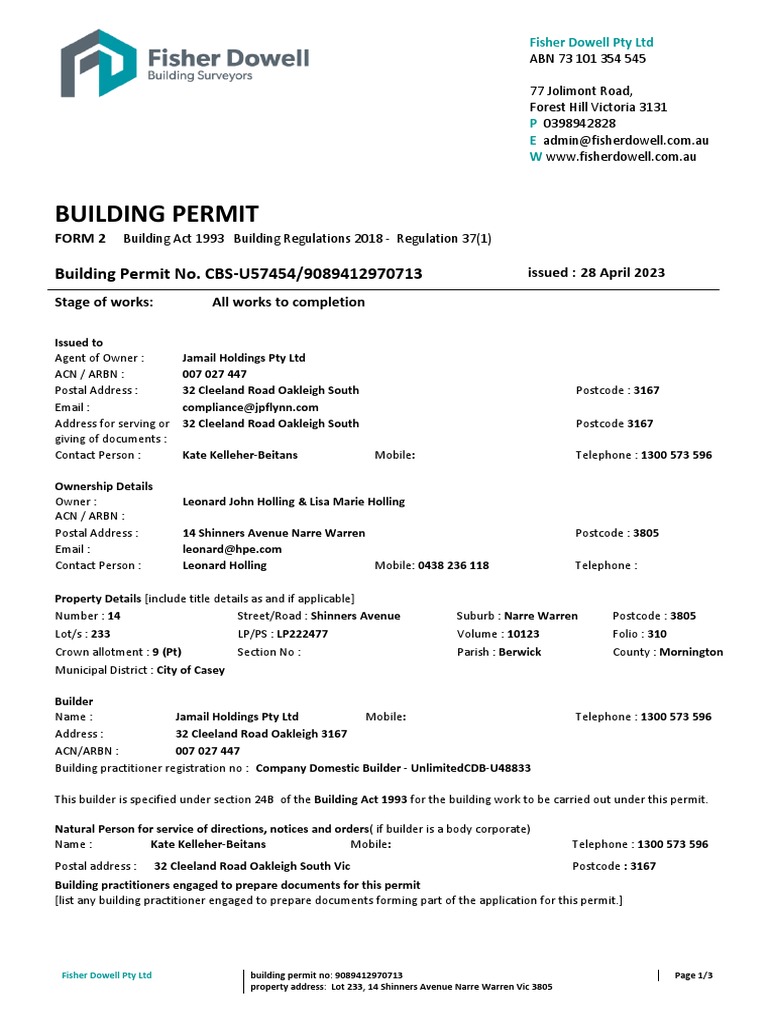 Form_2_Building_Permit_Nov22 | PDF | Justice | Crime & Violence