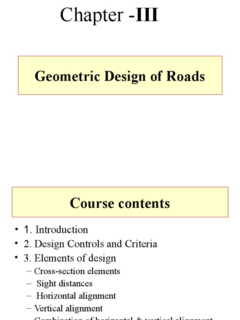 Geometric Design Principles for Roads | PDF | Road | Traffic