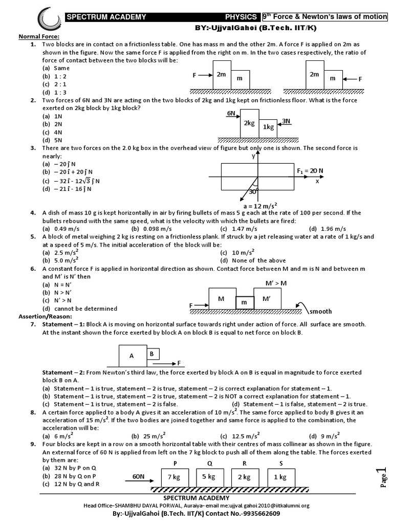 Force and Newton's Laws of Motion | PDF | Force | Friction