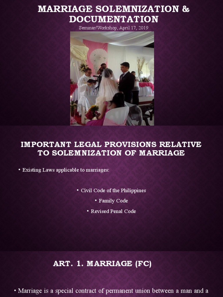 Marriage Solemnization | PDF | Religion & Spirituality