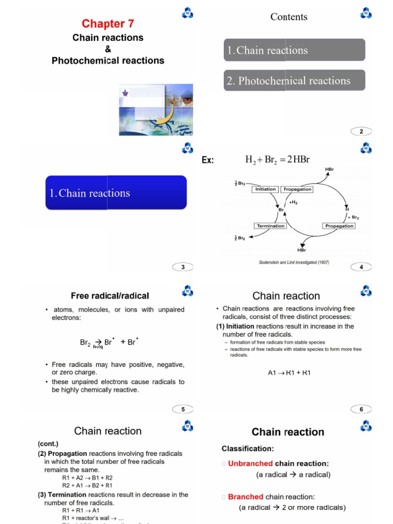 Chapter 7 - Chain Reactions & Photochemical Reactions | PDF