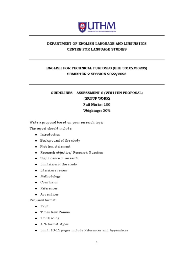 English Proposal Writing Guide | PDF