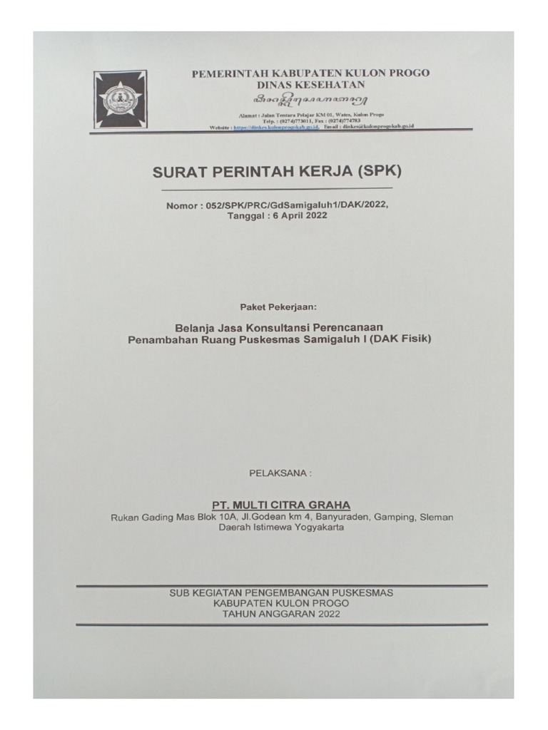 SPK-Konsultan Perencana Gedung | PDF