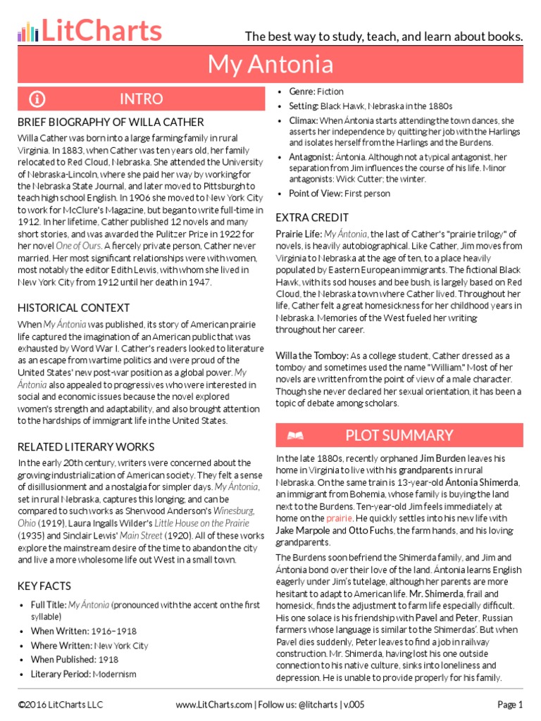 My Antonia LitChart | PDF