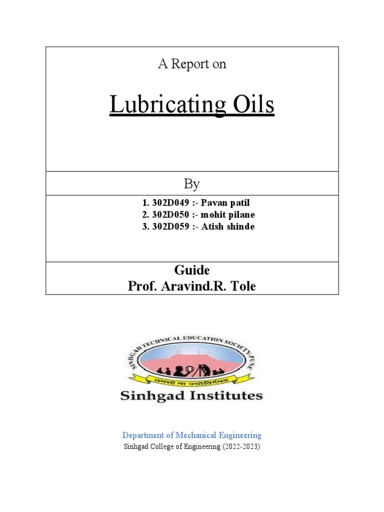 DTS Report Lubrication Edit | PDF | Lubricant | Motor Oil