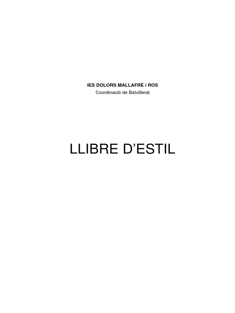 Llibre D'estil | PDF