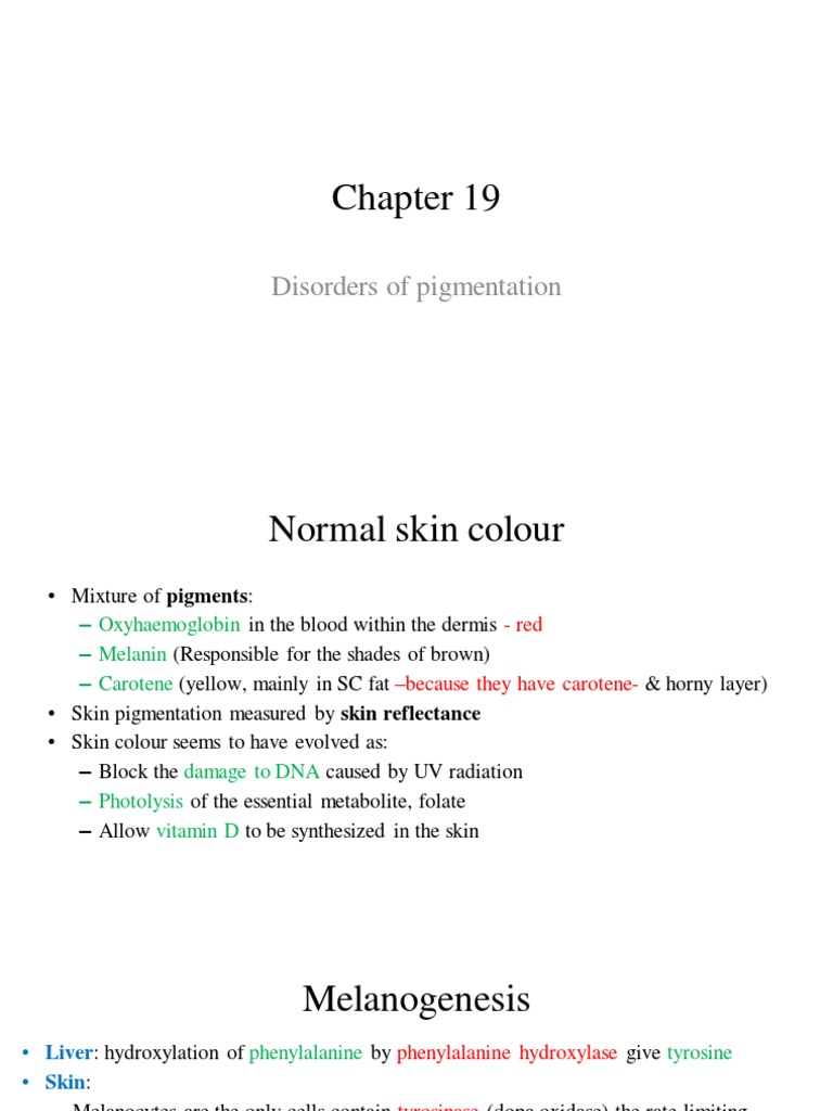 Disorders of Pigmentation | PDF | Human Skin Color | Medical Specialties