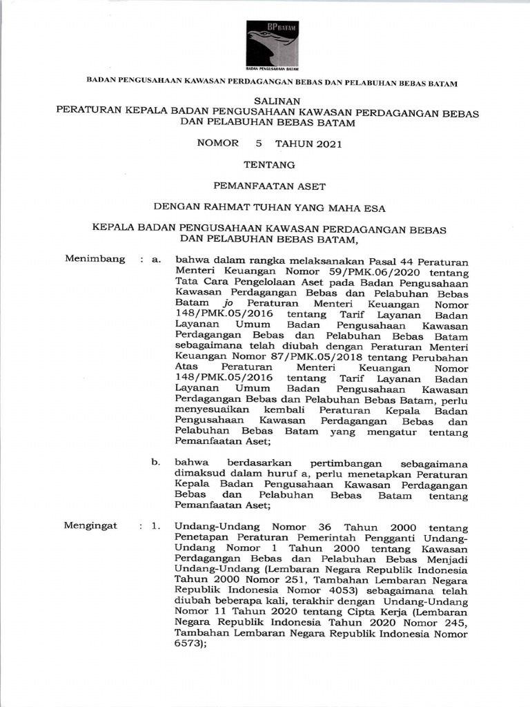PERKA Nomor 5 Tahun 2021 | PDF