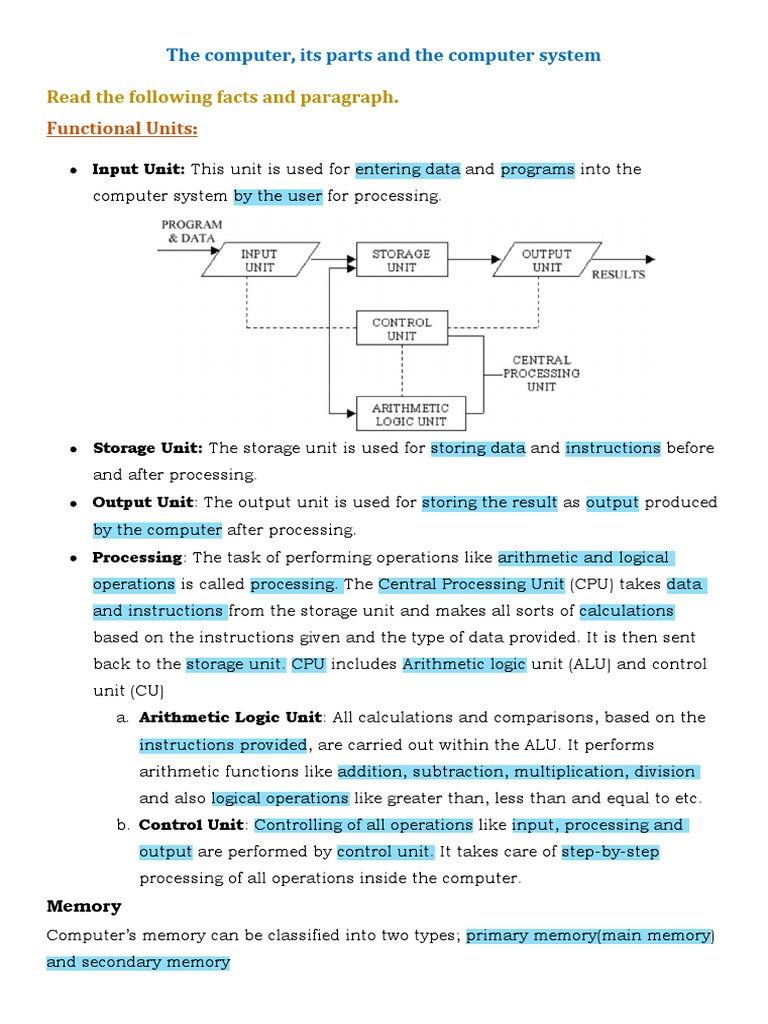Overview of Computer System Parts | PDF | Computer Data Storage ...