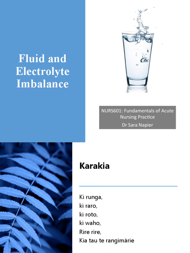 Fluid and Electrolyte Imbalance: NURS601: Fundamentals of Acute Nursing ...