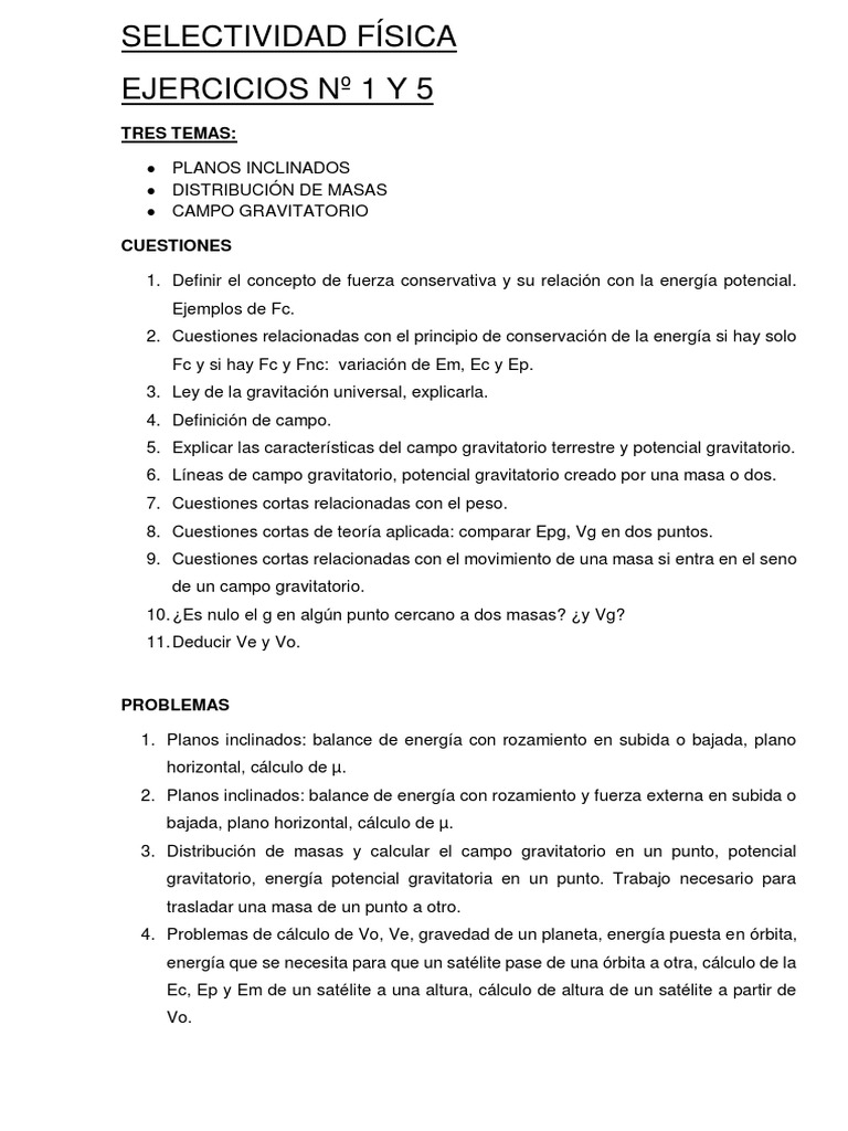Resumen de Cuestiones-Problemas de Cada Parte de Selectividad | PDF | Olas | Longitud de onda