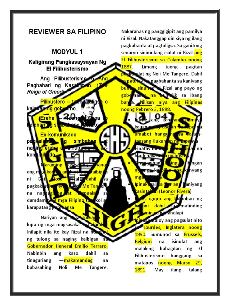 Reviewer Sa Filipino | PDF