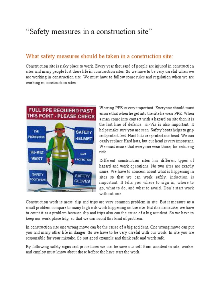 What Safety Measures Should Be Taken in A Construction Site | PDF ...