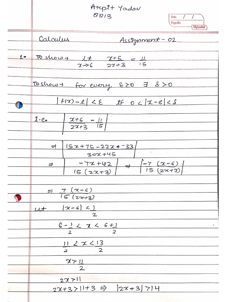 Calculus Assignment 02 | PDF Calculus Assignment 02 | PDF