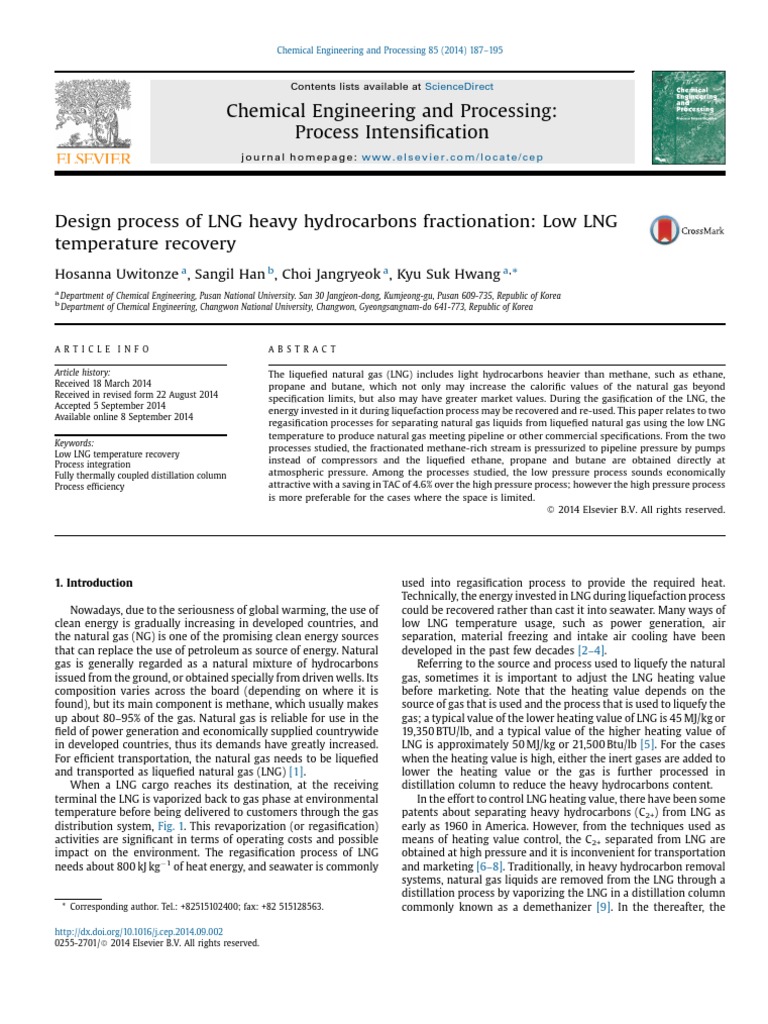 LNG Heavy Hydrocarbons Fractionation - Chenm Engg & Processing - 2014 ...