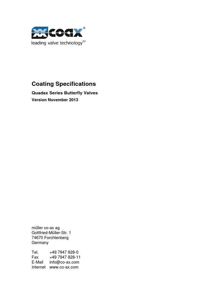 190326quadax Valves Coating Specifications | PDF | Coating | Corrosion
