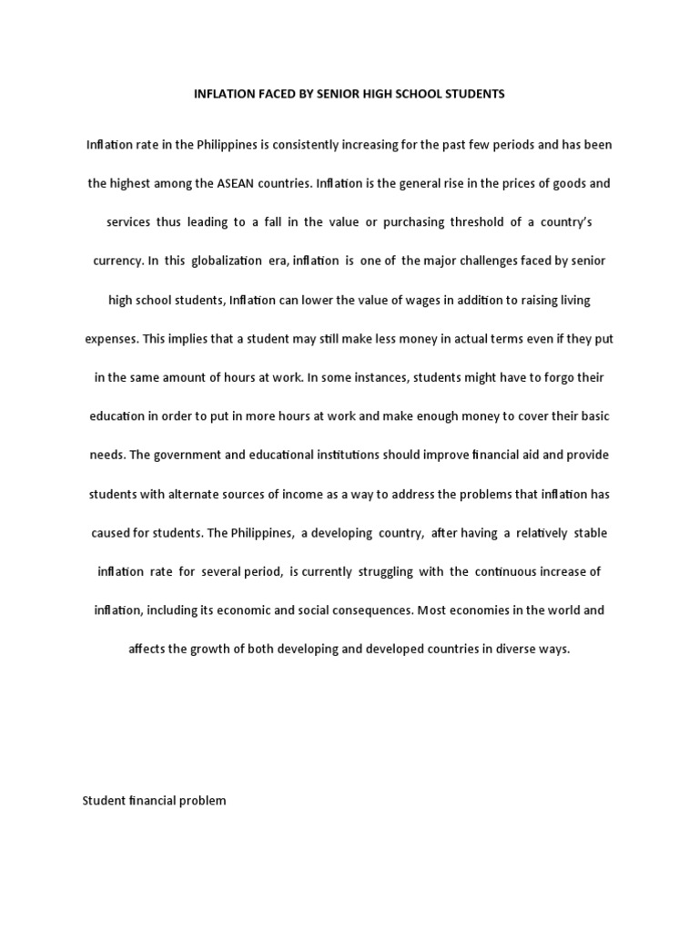Influence of Inflation On The Financial Challenges Faced by Students ...