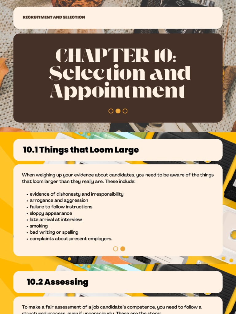CHAPTER 10 Selection and Appointment | PDF | Recruitment | Competence ...