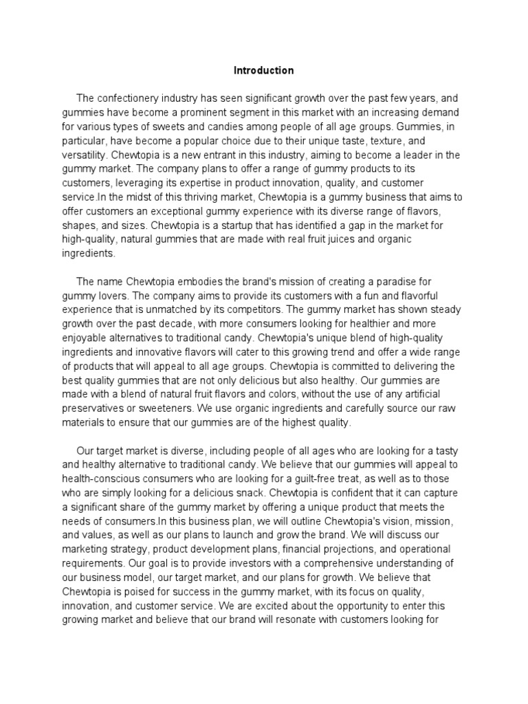 Business Plan Draft | Download Free PDF | Brand | Candy