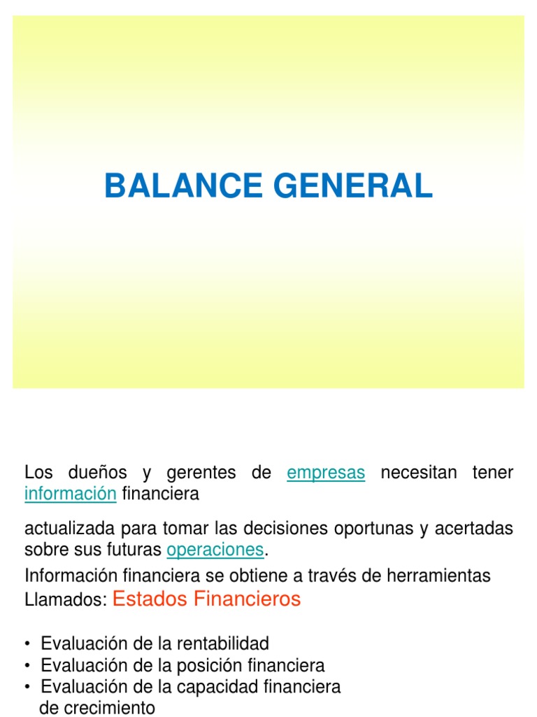 Balance General | PDF | Contabilidad | Hoja de balance