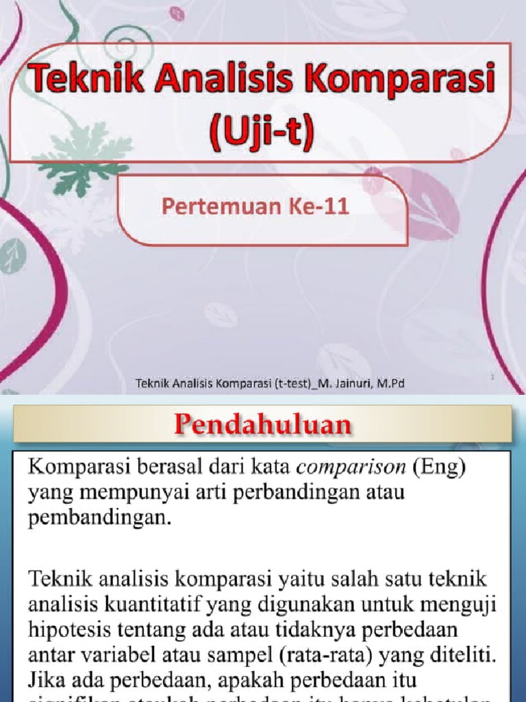 Teknik Analisi Komparasi (Uji T) | PDF