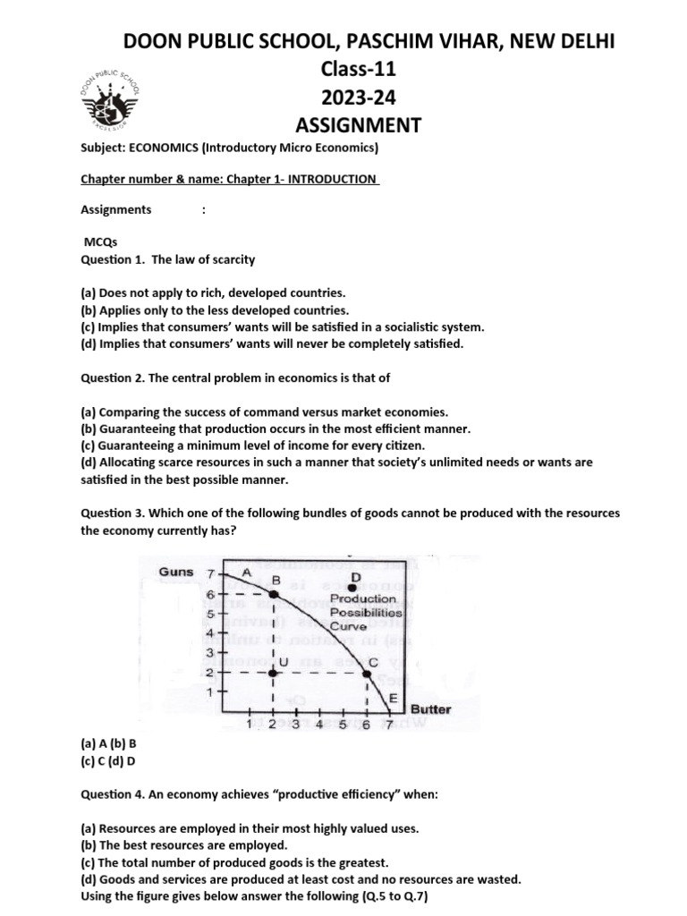 Class 11 Micro Economics Assignment | PDF | Utility | Marginal Utility