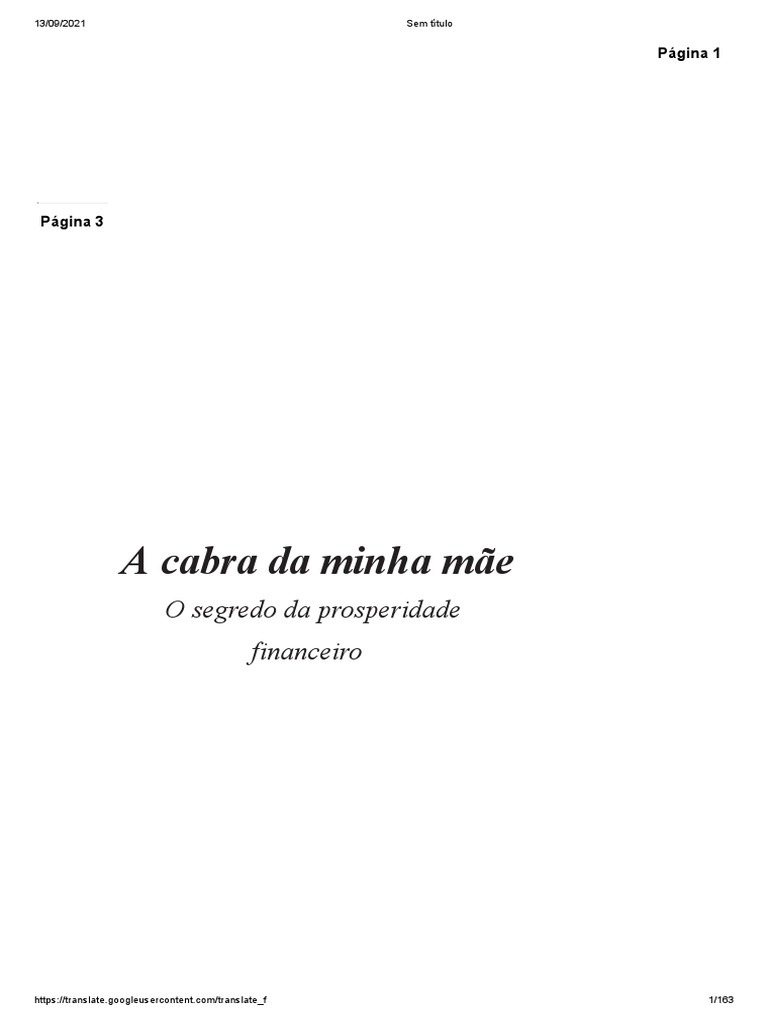 A Cabra Da Minha Mâe - Ricardo Kaniama-1 | PDF | Dinheiro | Bode