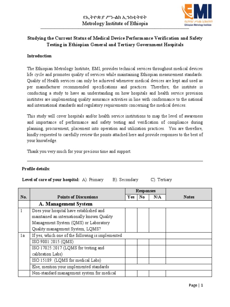 Final Questionnaire 2015 Pdf Verification And Validation Calibration