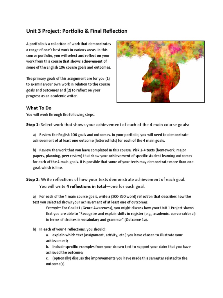 Unit 3 Project 3 - Portfolio and Final Reflection Prompt - Updated 9.29 ...