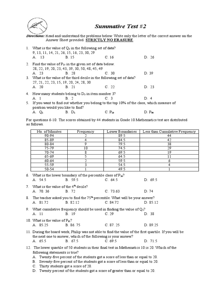 Summative - Module 3, 4 - 5 | PDF | Percentile