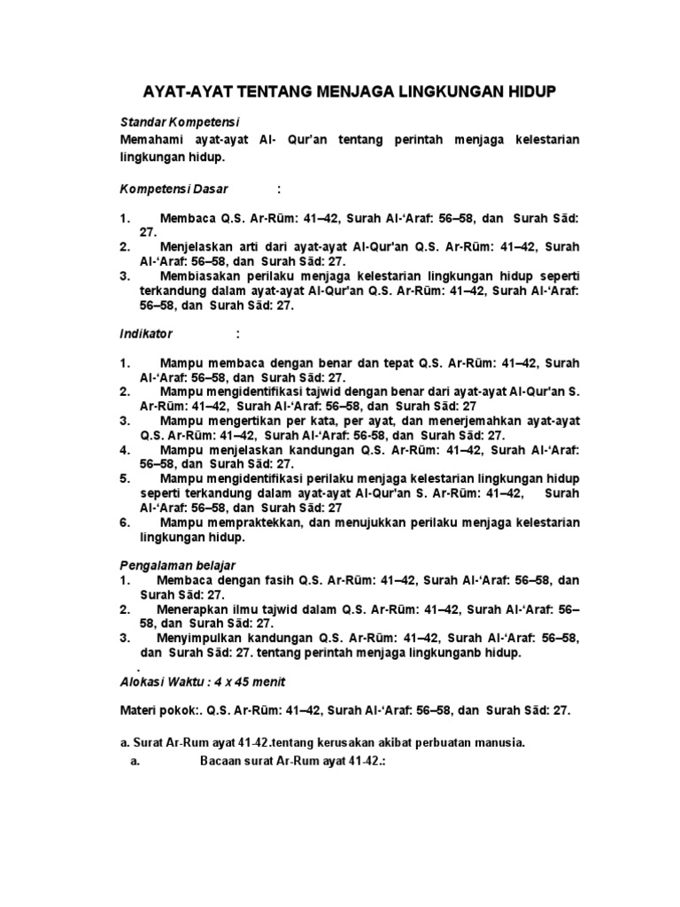 Arti dan Kandungan QS. Ar-Rum 30:41 | PDF | Sains & Matematika