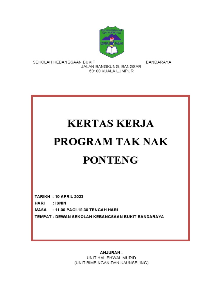 Kertas Kerja Ponteng Sifar | PDF