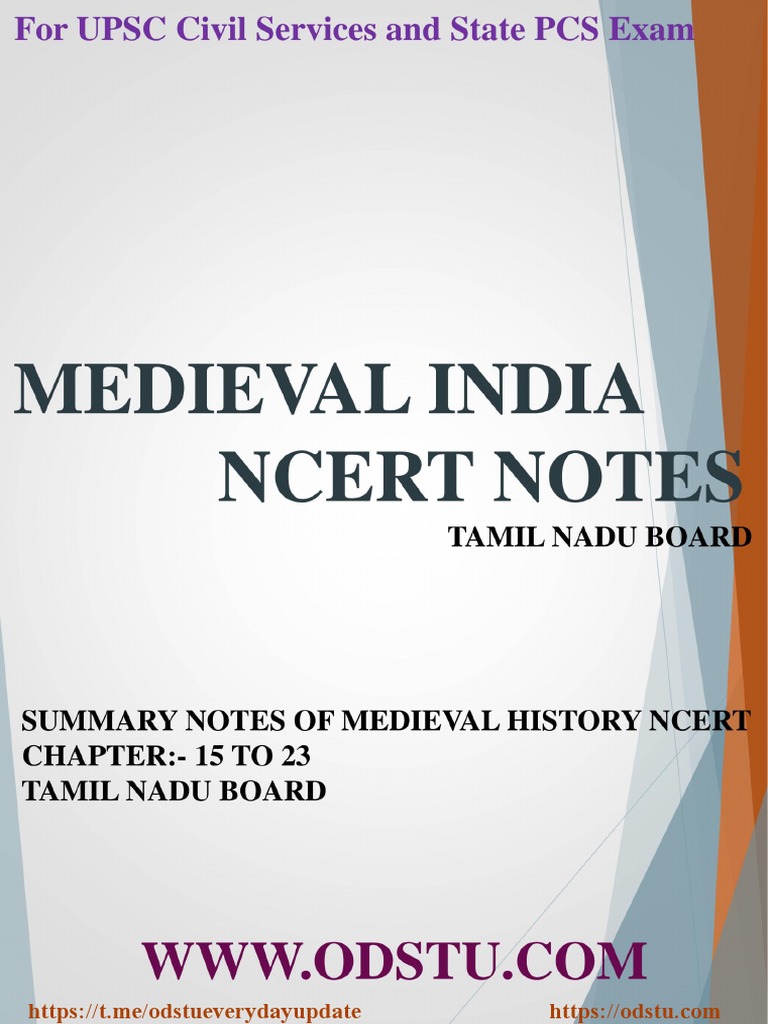 Medival History Notes Tamilnadu | PDF | History