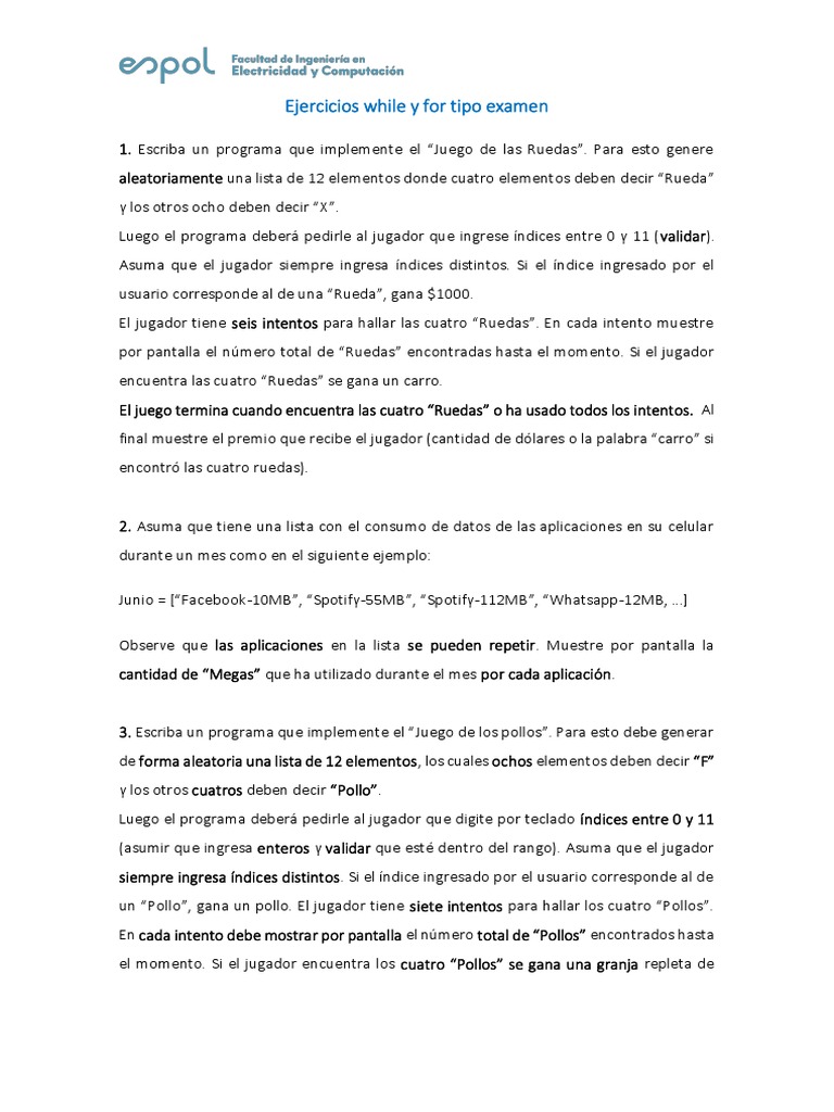 Ejercicios de Programación en Python | PDF | Pollo | Informática