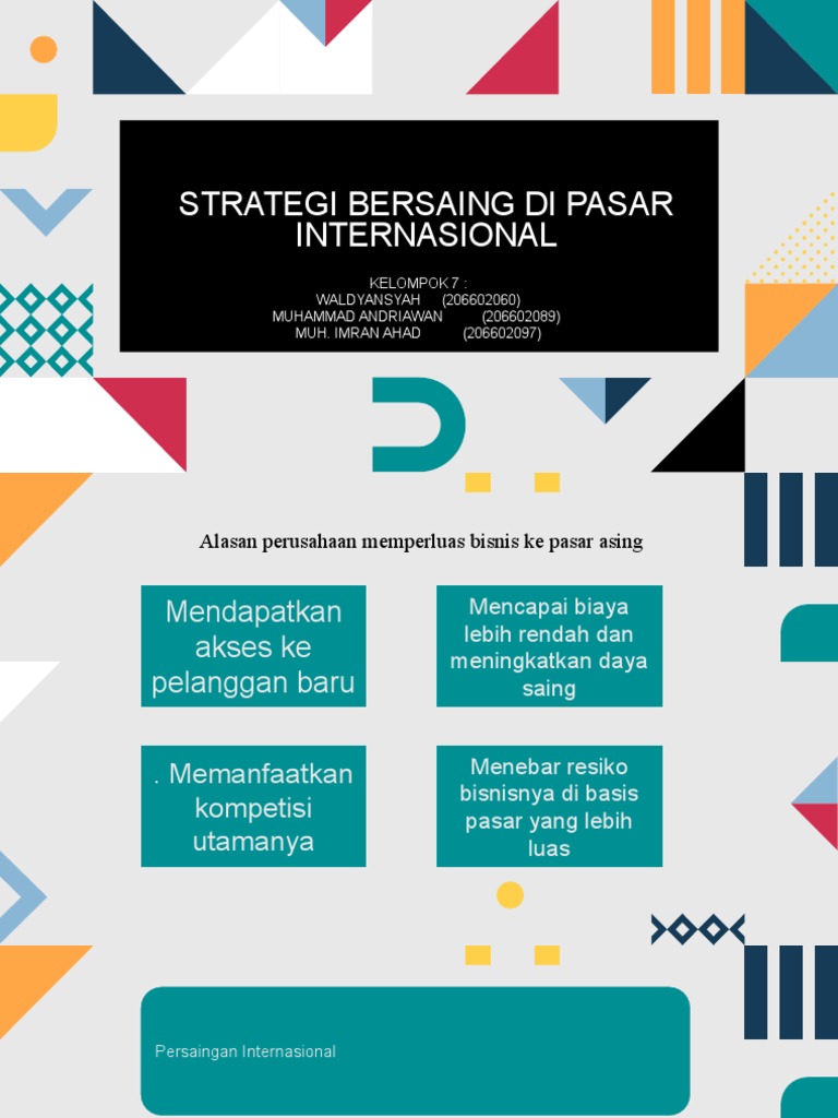 Kelompok 7 Strategi Bersaing Di Pasar Internasional | PDF