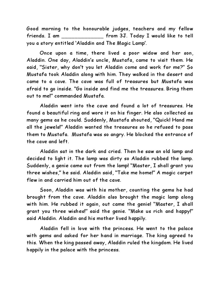 Aladdin | PDF | Fairy Tales