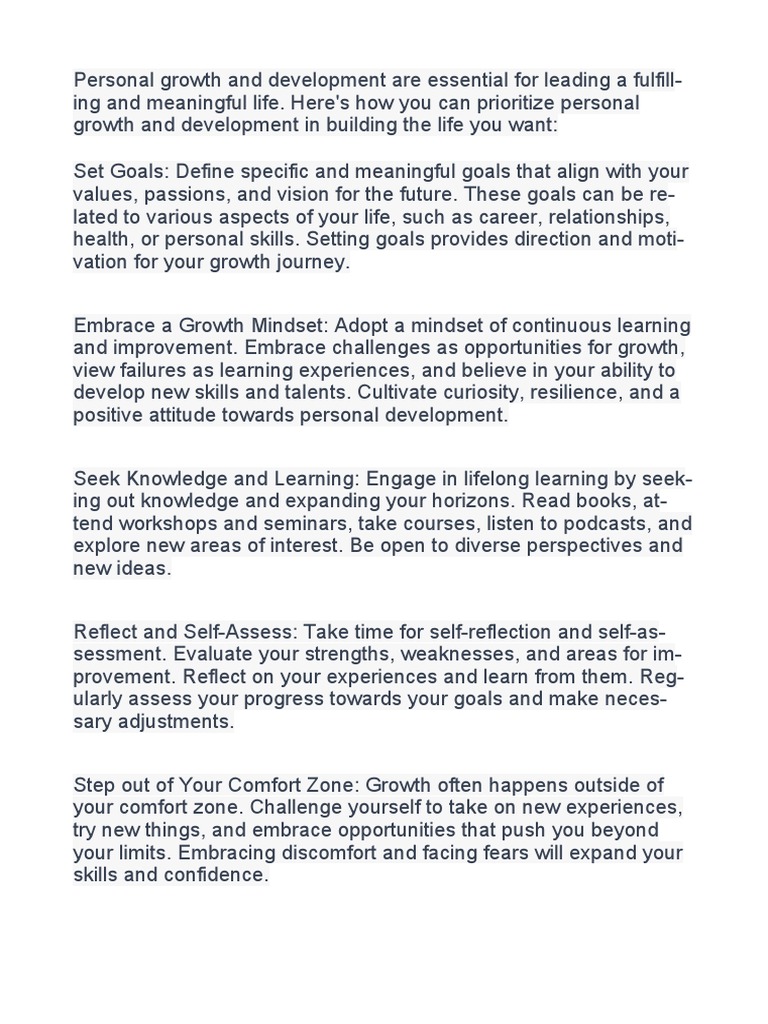 PErsonal Growth | PDF | Learning | Personal Development